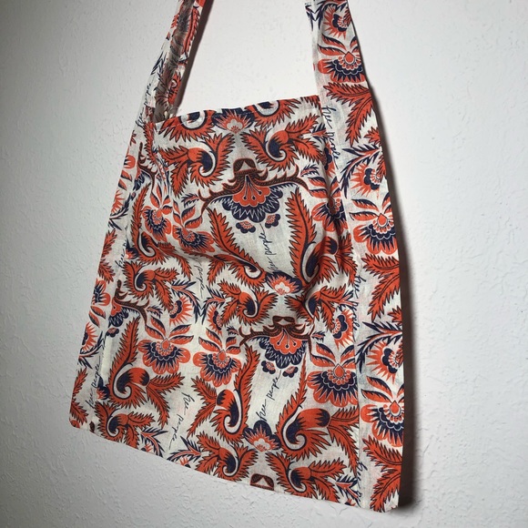 Free People | Bags | Free People Orange And Navy Blue Reusable Tote Bag ...